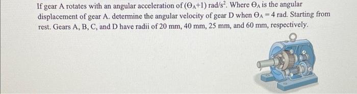 Solved If gear A rotates with an angular acceleration of | Chegg.com