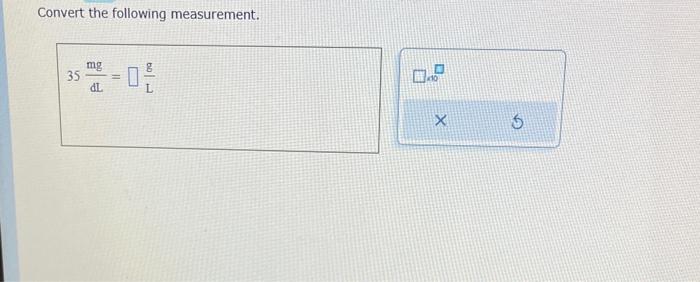 Solved Convert the following measurement. | Chegg.com
