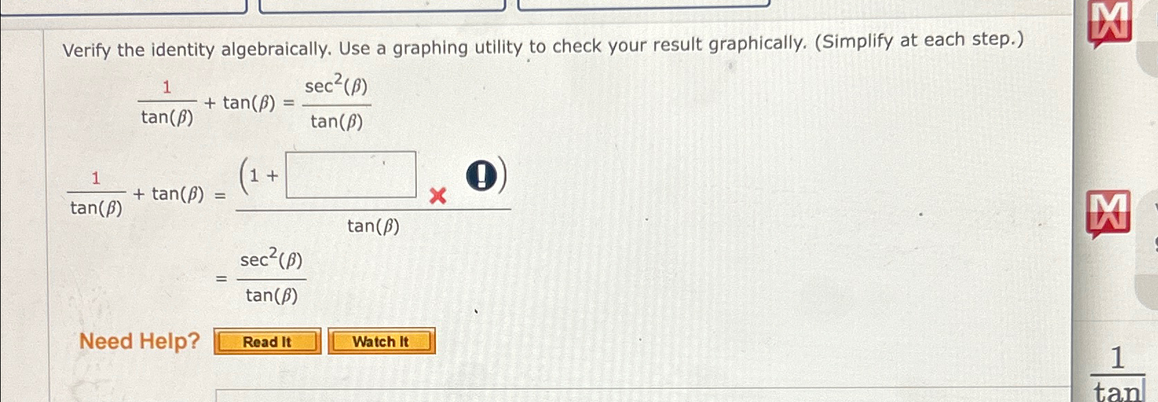 Solved Verify the identity algebraically. Use a graphing | Chegg.com