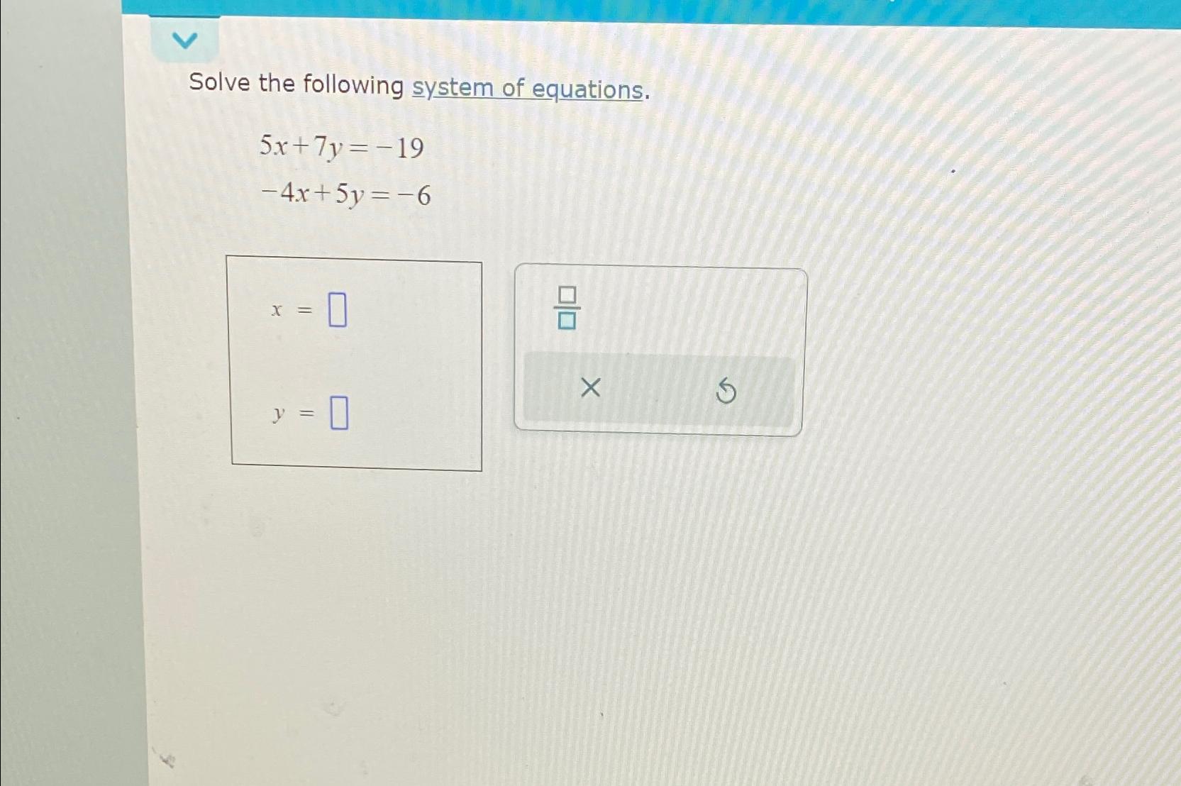 Solved Solve the following system of | Chegg.com