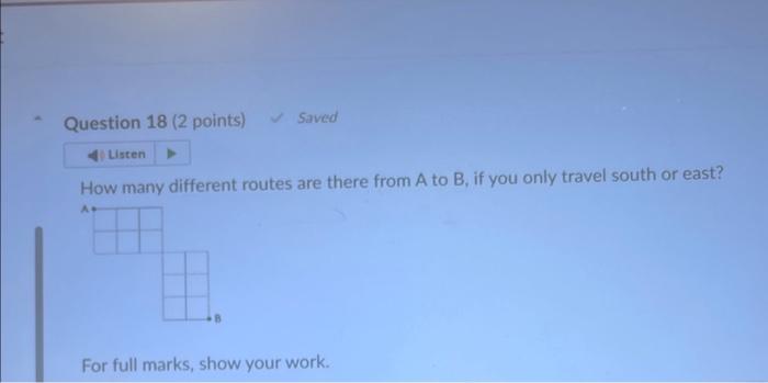 Solved How many different routes are there from A to B, if | Chegg.com