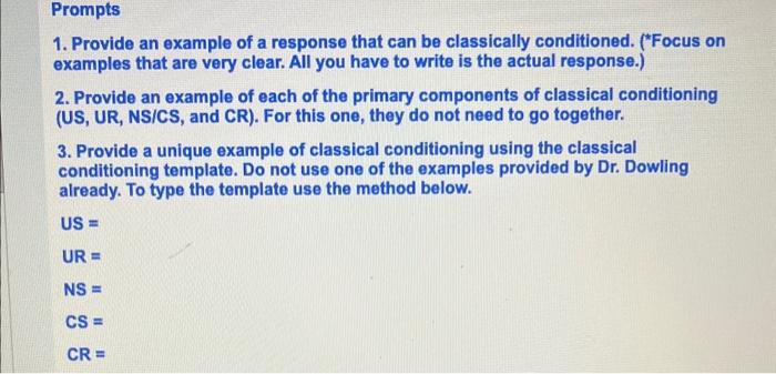Solved Prompts 1. Provide an example of a response that can | Chegg.com
