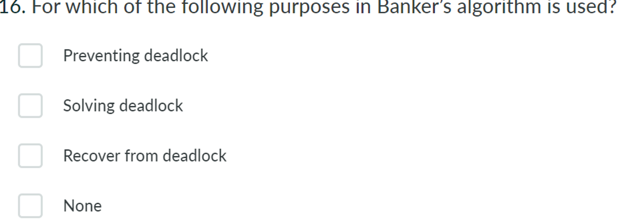 Solved For which of the following purposes in Banker's | Chegg.com