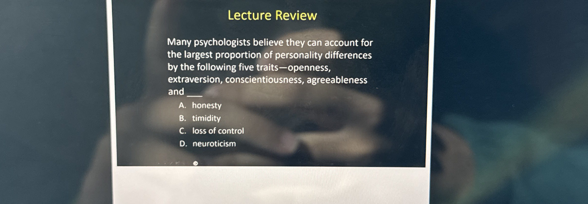 Solved Lecture ReviewMany psychologists believe they can | Chegg.com