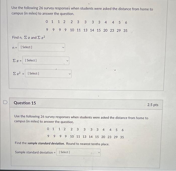 Solved The following 17 questions will all use the same data | Chegg.com