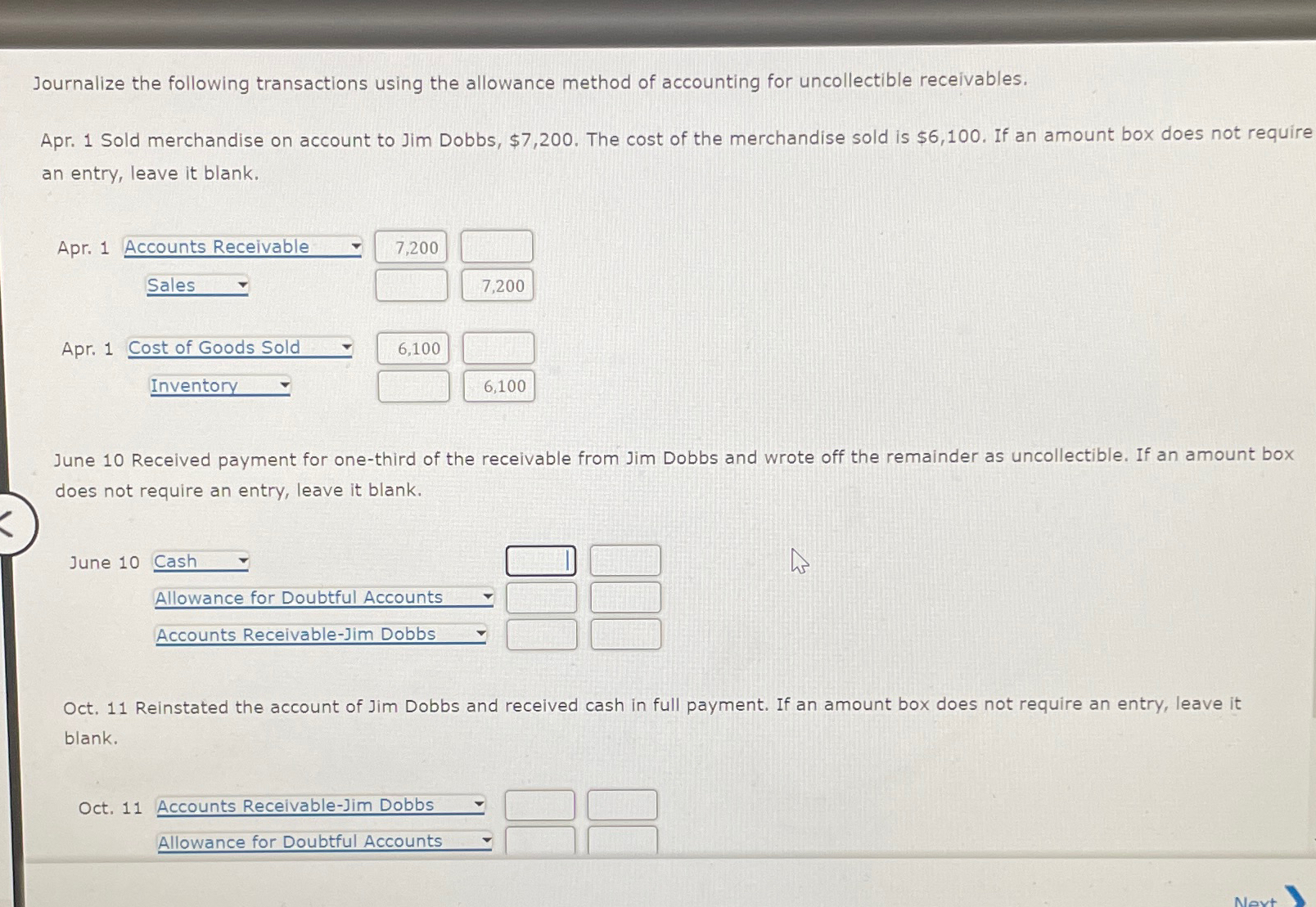 Solved Journalize the following transactions using the | Chegg.com