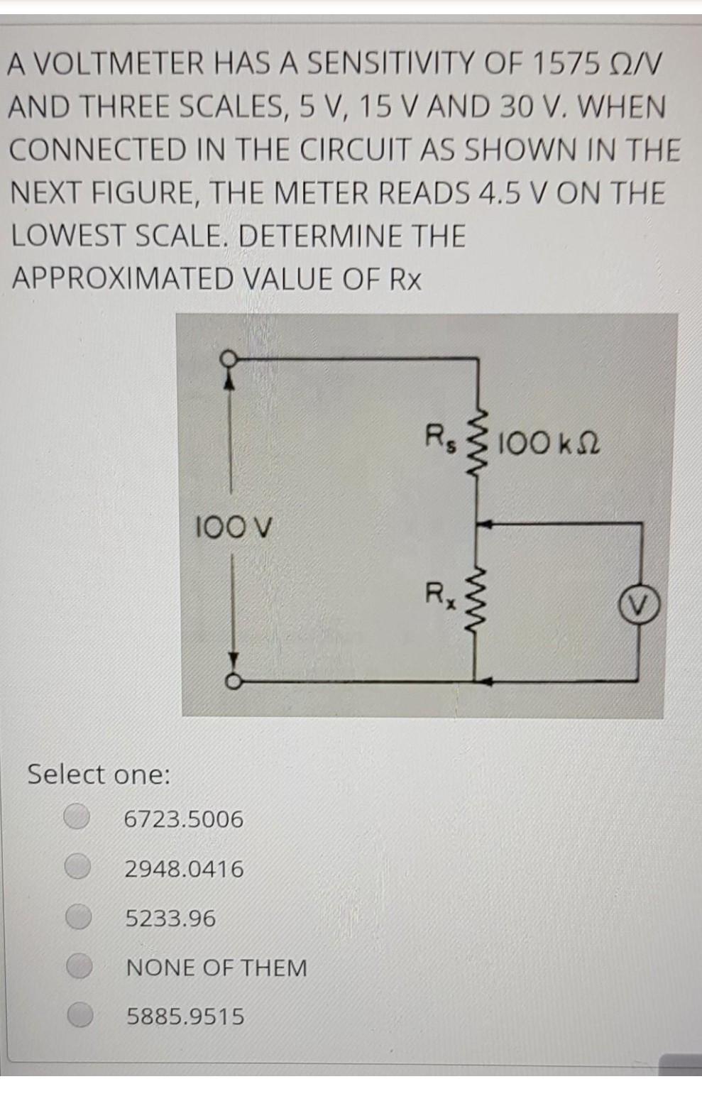 Solved A VOLTMETER HAS A SENSITIVITY OF 1575 / AND THREE | Chegg.com