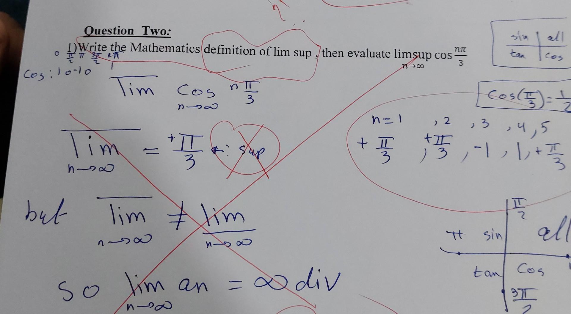 Solved sin Question Two: 1) Write the Mathematics definition | Chegg.com