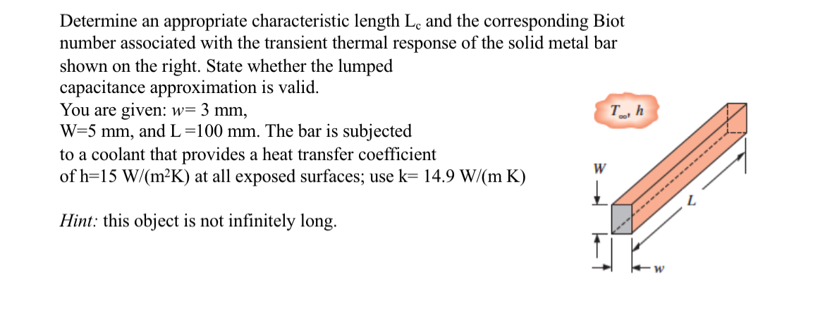 Solved Determine an appropriate characteristic length Lc | Chegg.com