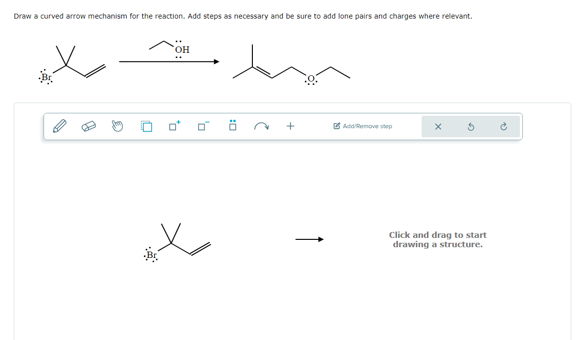 Solved Draw a curved arrow mechanism for the reaction. Add | Chegg.com