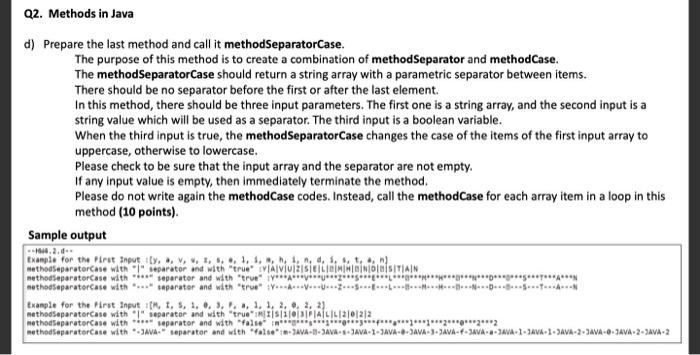 Solved Q2. Methods in Java a) Your coding style (10 points). | Chegg.com