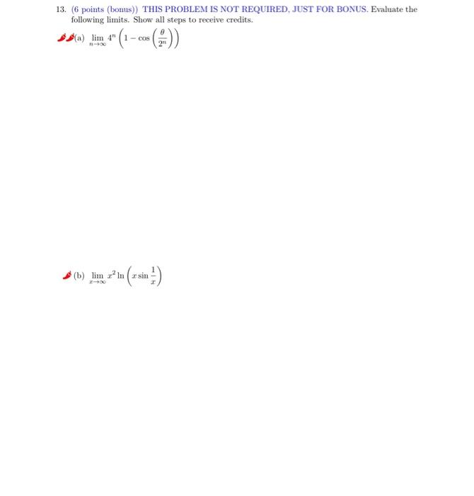 Solved 13. (6 points (bonus)) THIS PROBLEM IS NOT REQUIRED, | Chegg.com