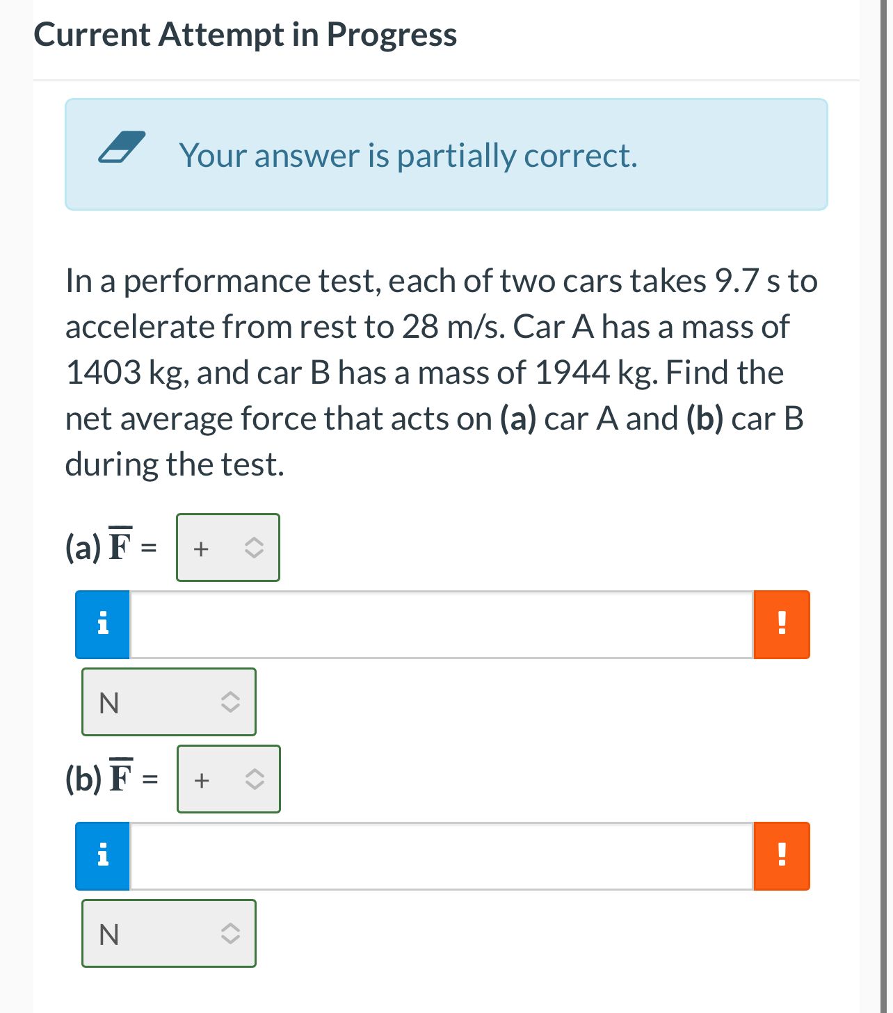 Solved Current Attempt in ProgressYour answer is partially | Chegg.com