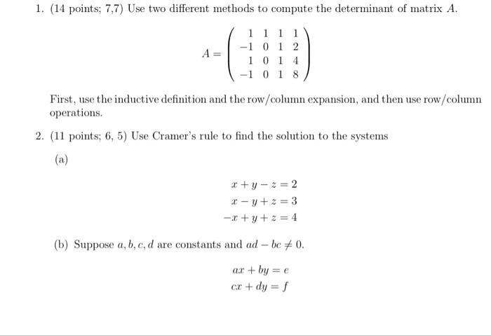 Solved PLEASE SHOW ALL WORK AND DOUBLE CHECK ANSWERS1. (14 | Chegg.com
