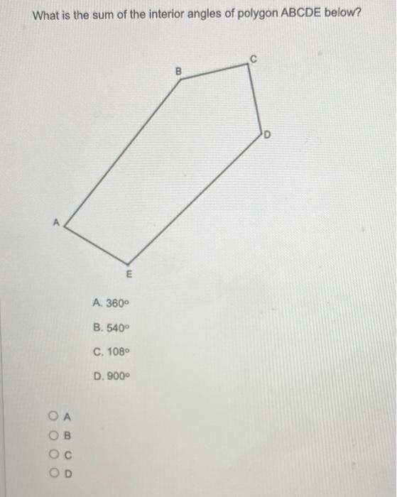 Solved What is the sum of the interior angles of polygon | Chegg.com