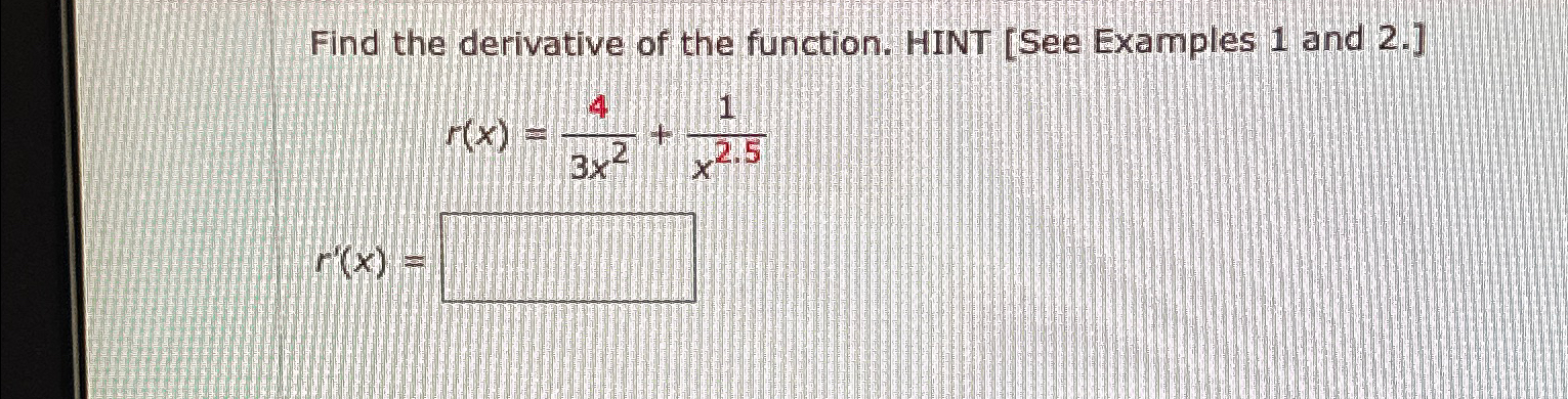 Solved Find the derivative of the function. HINT [See | Chegg.com