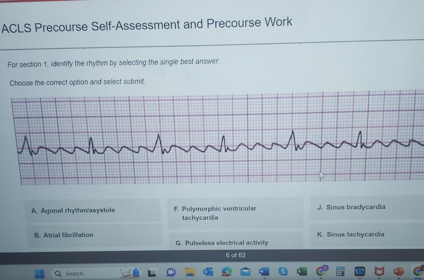 Solved Acls Precourse Self Assessment And Precourse Work For