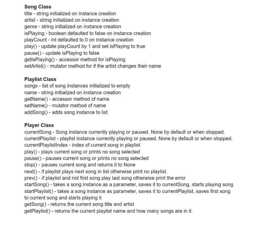 Solved Song Class title - string initialized on instance | Chegg.com