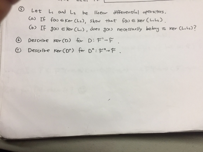 Solved Let Li and Lz be linear differential operators. (as | Chegg.com Solved Let Li and Lz be linear differential operators. (as | Chegg.com
