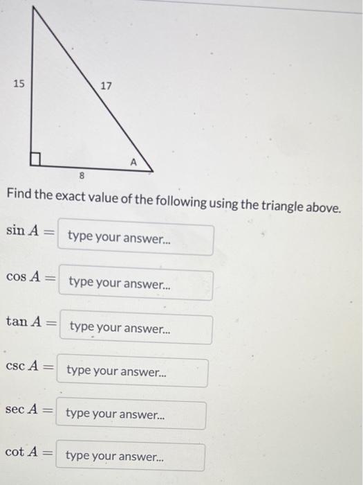 Solved Find the exact value of the following using the | Chegg.com