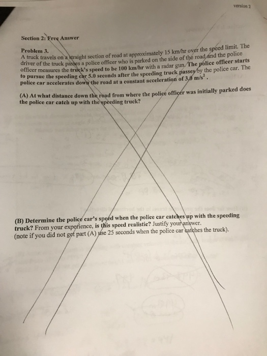 Solved version 2 Section 2: Free Answer Problem 3. A truck | Chegg.com