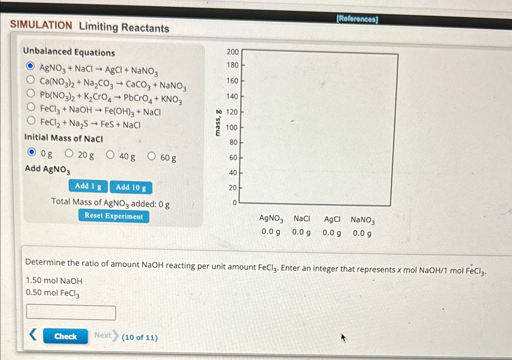 Solved SIMULATION Limiting Reactants[Reforences]Unbalanced | Chegg.com