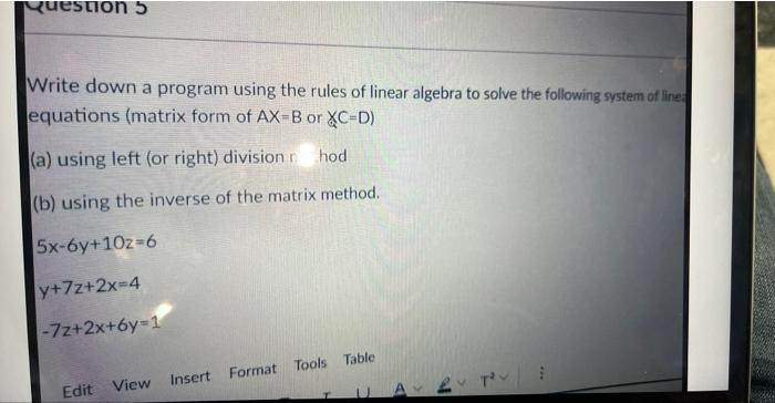 Solved Write down a program using the rules of linear | Chegg.com