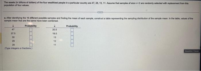 Solved The assets (n bilions of dallars) of the four | Chegg.com