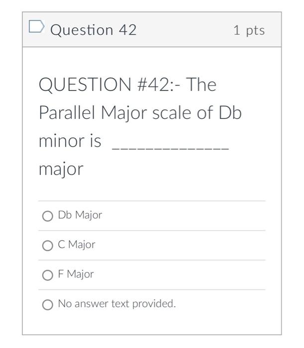 Solved Question 41 1p QUESTION \#41:- The Parallel Major | Chegg.com