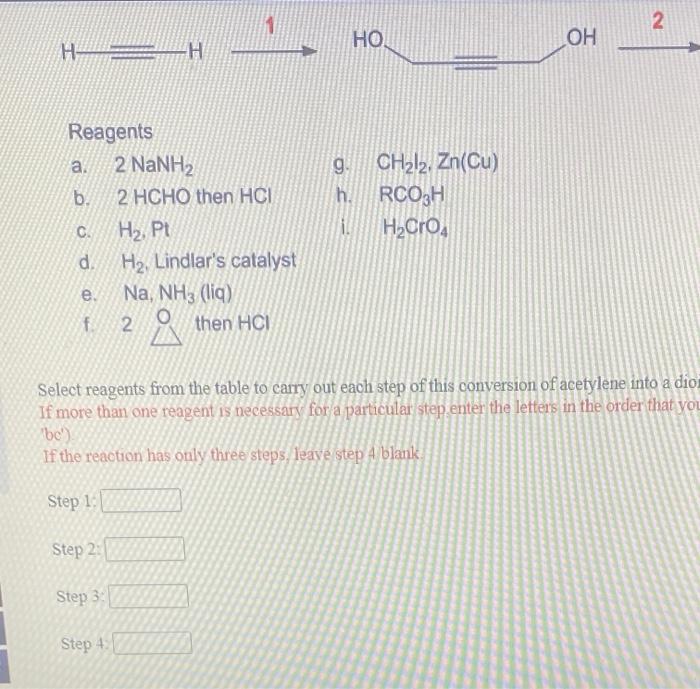 Solved From the choices provided below list the reagent(s) | Chegg.com