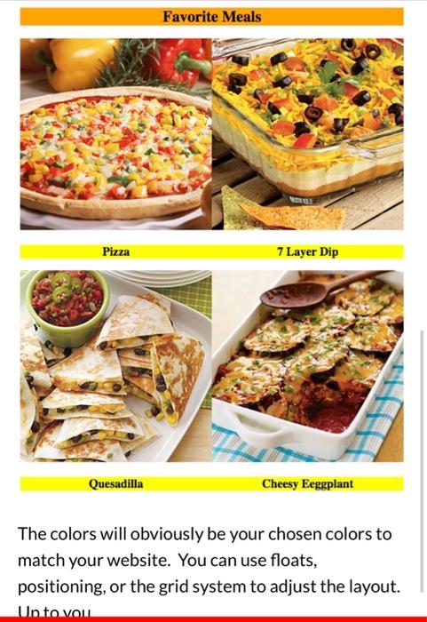 Solved The colors will obviously be your chosen colors to | Chegg.com