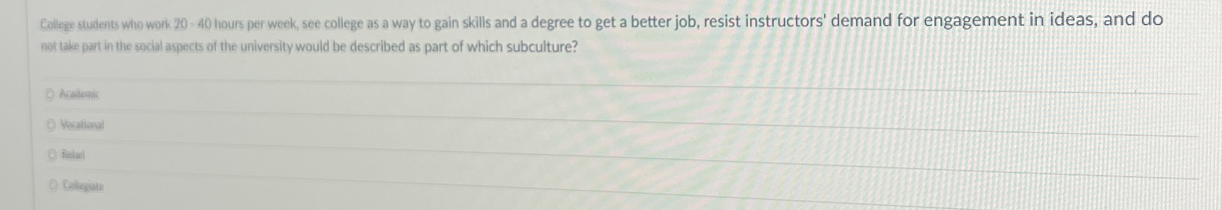 Solved College students who work 20 - 40 ﻿hours per week, | Chegg.com