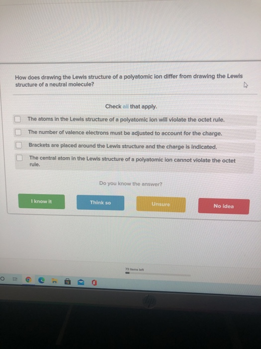 Solved How does drawing the Lewis structure of a polyatomic | Chegg.com