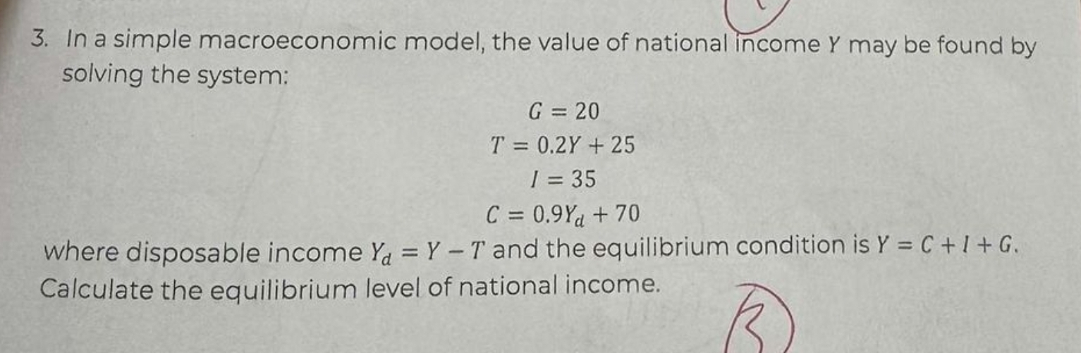 Solved In a simple macroeconomic model, the value of | Chegg.com