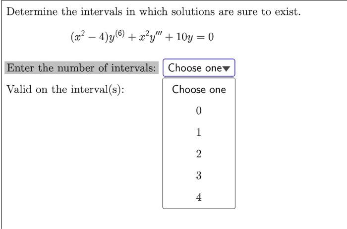 Solved Determine the intervals in which solutions are sure | Chegg.com