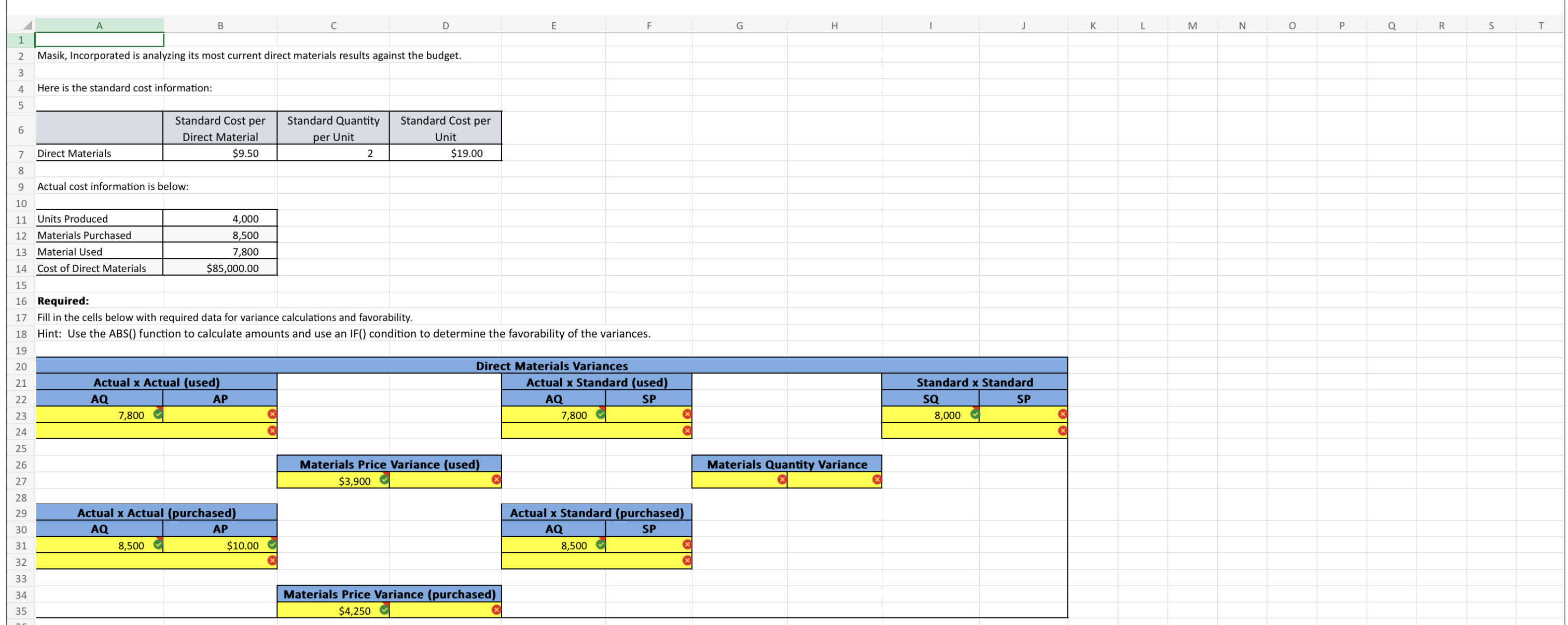Solved Calculating Materials Price and Quantity Variances | Chegg.com