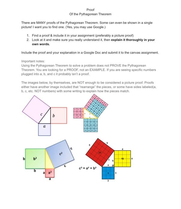 Solved Proof Of the Pythagorean Theorem There are MANY | Chegg.com