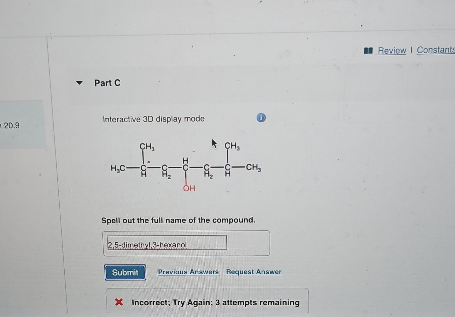Solved Review I ConstantsPart CInteractive 3D display | Chegg.com