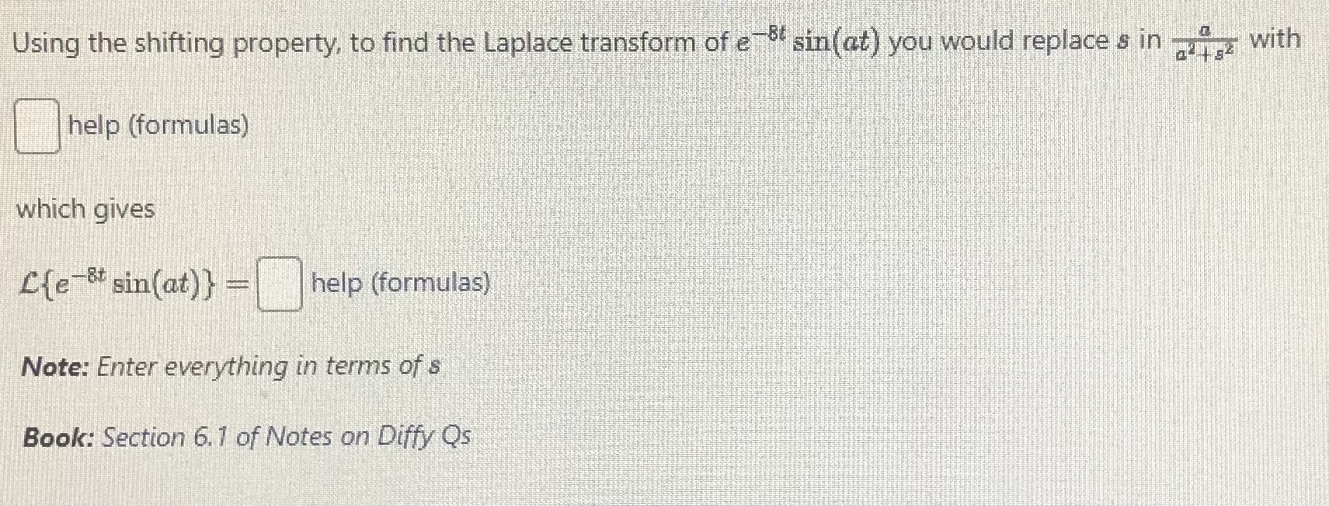 Solved Using the shifting property, to find the Laplace | Chegg.com