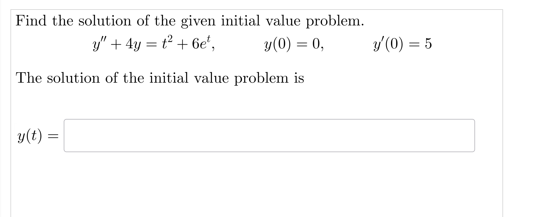 Find the solution of the given initial value | Chegg.com
