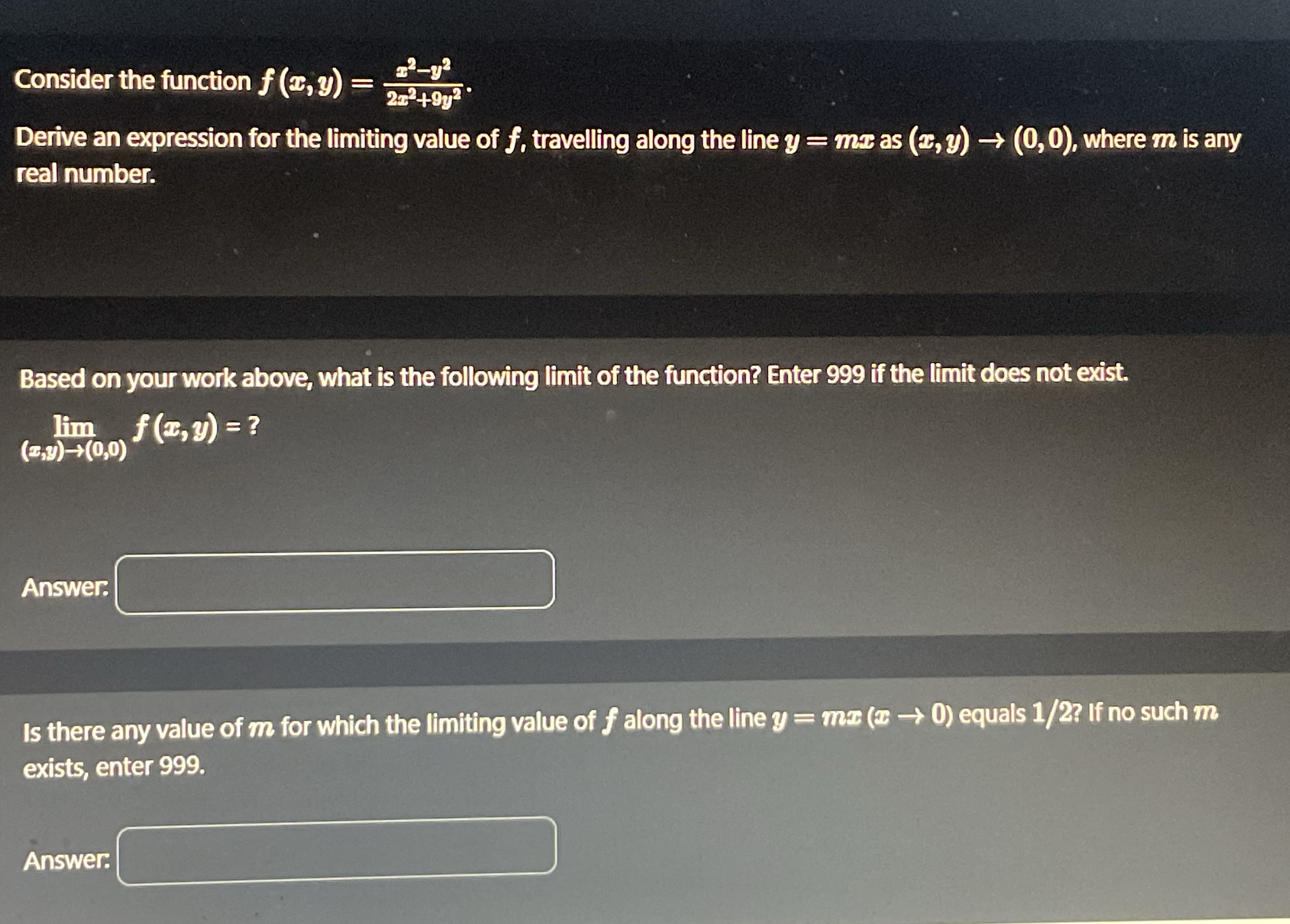 Solved Consider the function f(x,y)=x2-y22x2+9y2.Derive an | Chegg.com