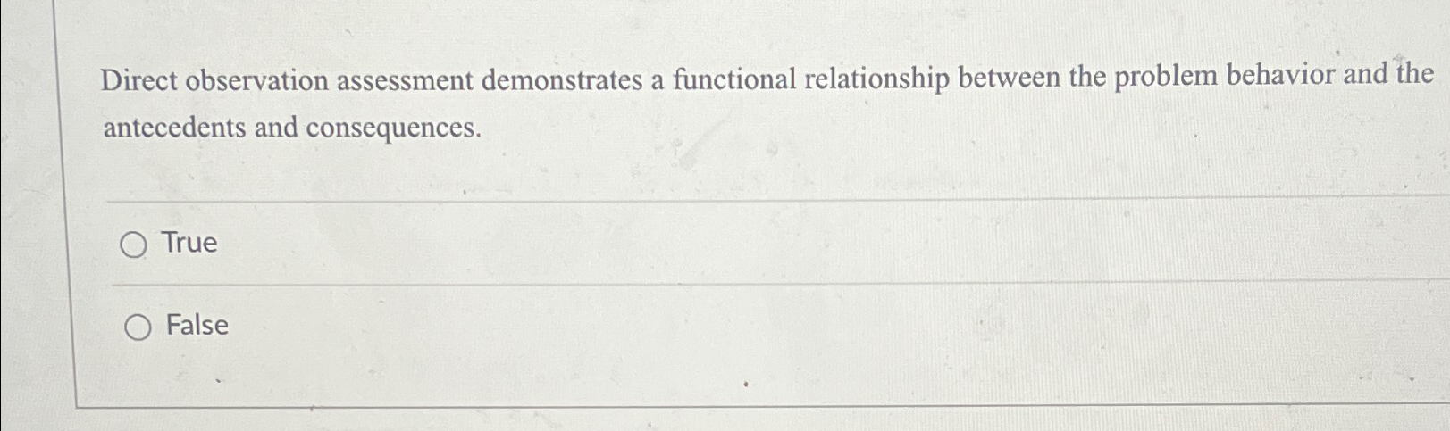 Solved Direct observation assessment demonstrates a | Chegg.com