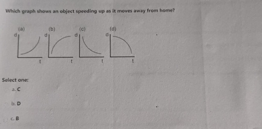 Solved Which graph shows an object speeding up as it moves | Chegg.com