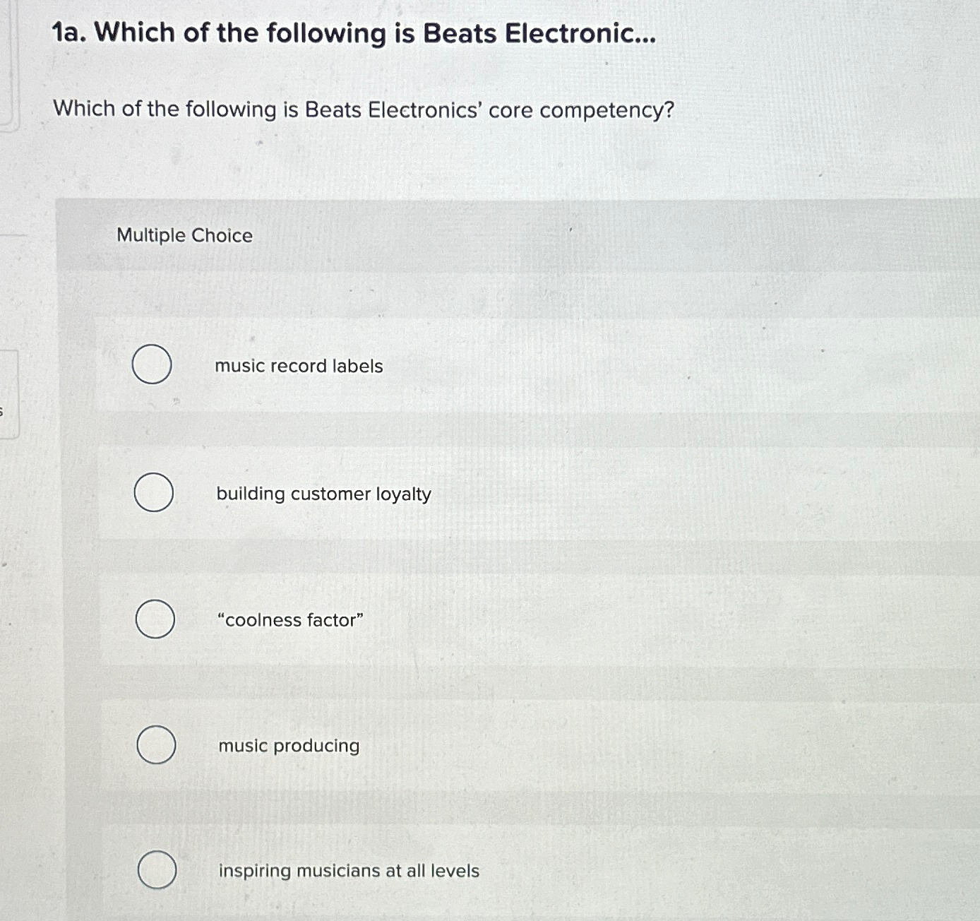 Solved 1a. ﻿Which of the following is Beats | Chegg.com