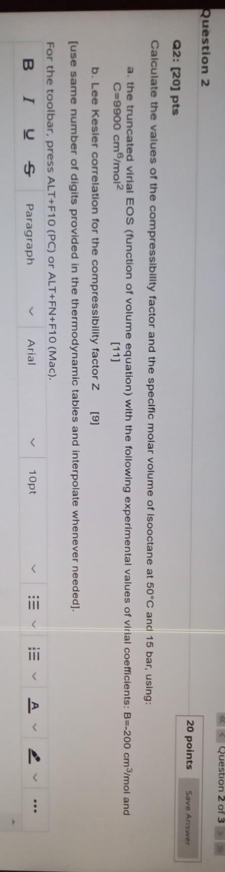 Solved Question 2 of 3 Ruestion 2 20 points Save Answer Q2: | Chegg.com