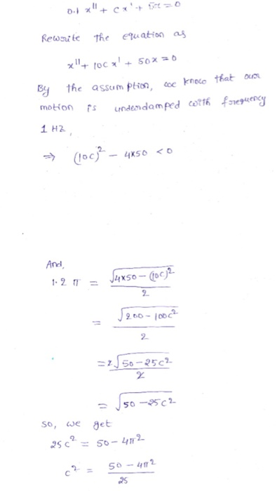 Solved what formula was used to get 2pie equals sqrt ( | Chegg.com