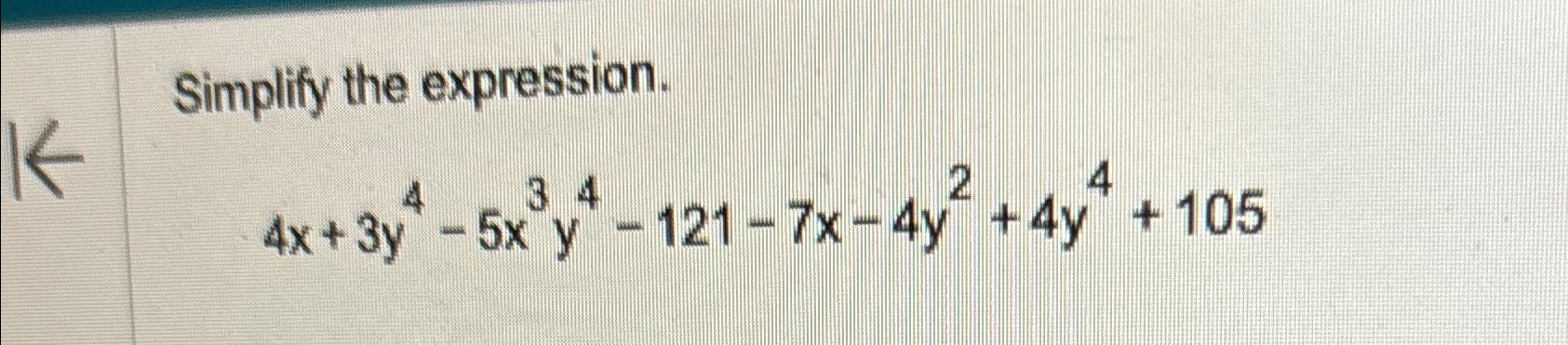 Solved Simplify the | Chegg.com