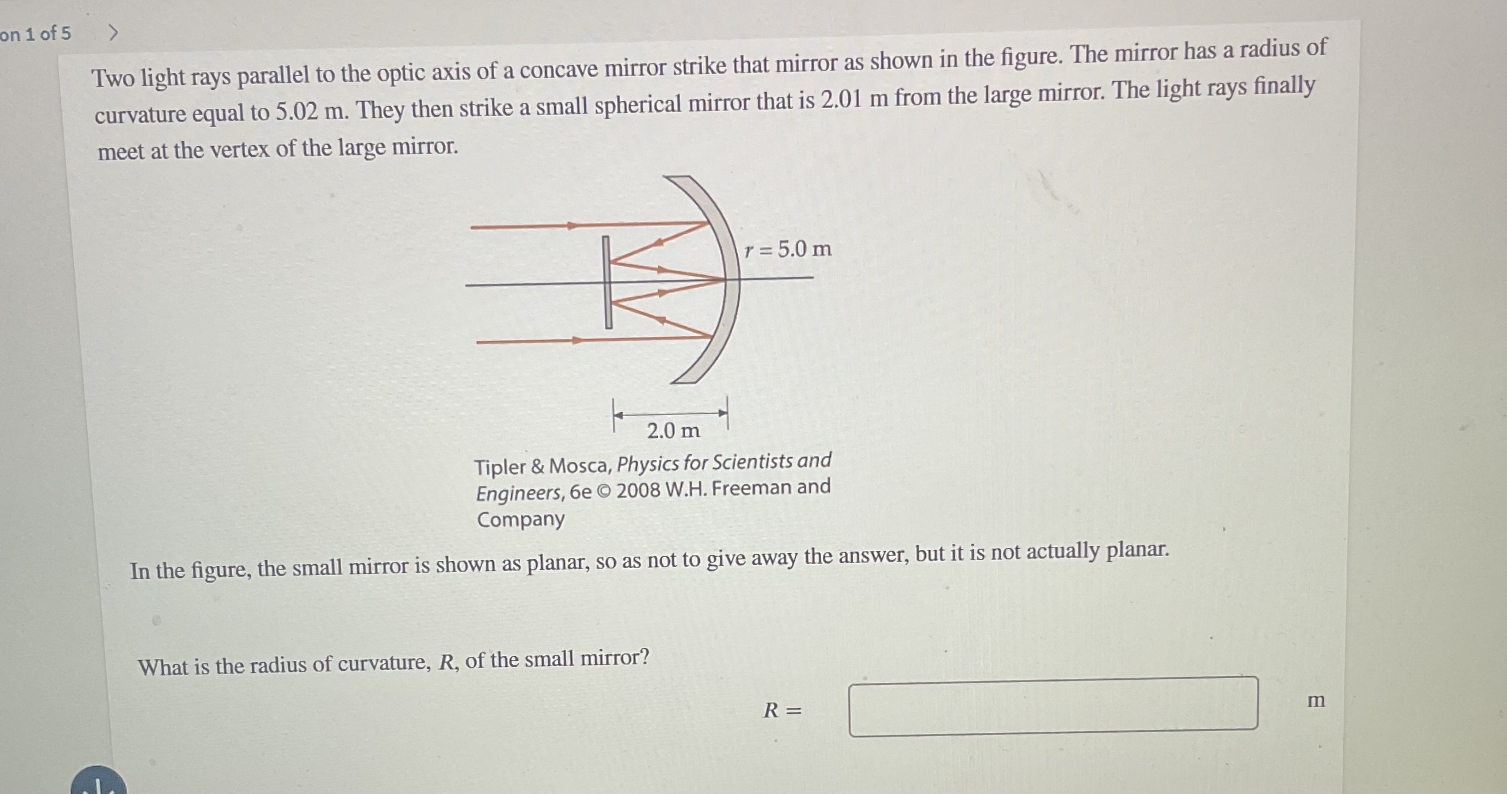 Solved on 1 ﻿of 5Two light rays parallel to the optic axis | Chegg.com