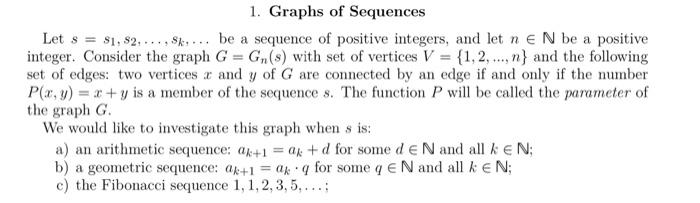 Solved Let s = s1,s2,...,sk,... be a sequence of positive | Chegg.com