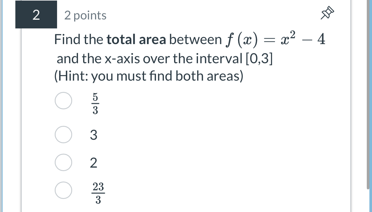 Solved 22 ﻿pointsFind the total area between f(x)=x2-4 ﻿and | Chegg.com